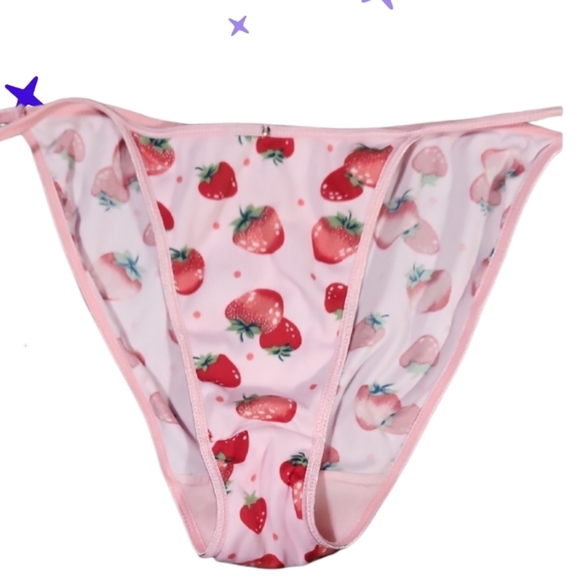 Intimates & Sleepwear | Vintage Strawberry Print String Bikini Med 6 ...